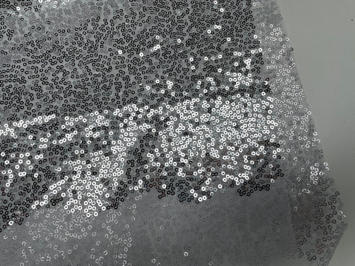 3mm Mini Sequins Fabric Material - 1 Way Stretch - 130cm or 51" Wide ...