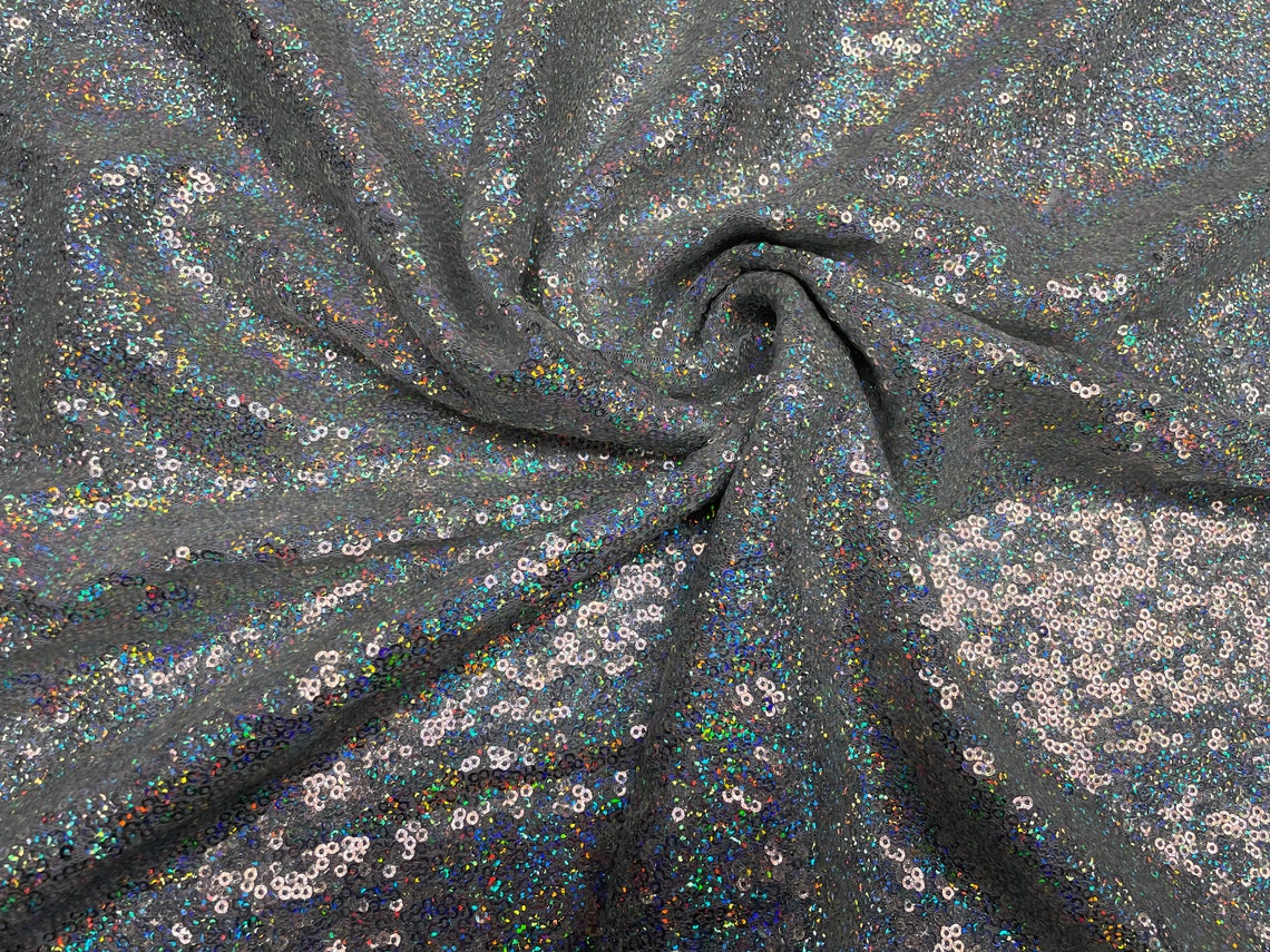 3mm Mini Sequins Fabric Material - 1 Way Stretch - 130cm or 51" Wide ...