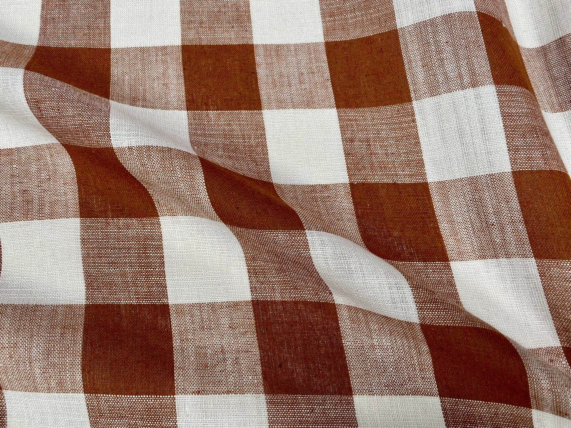 Gingham Linen Checked Linen Fabric Plaid Material Buffalo Check Cotton ...