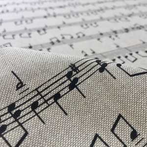 Small Musical Notes Cotton Fabric Music Note Print Material - Home ...