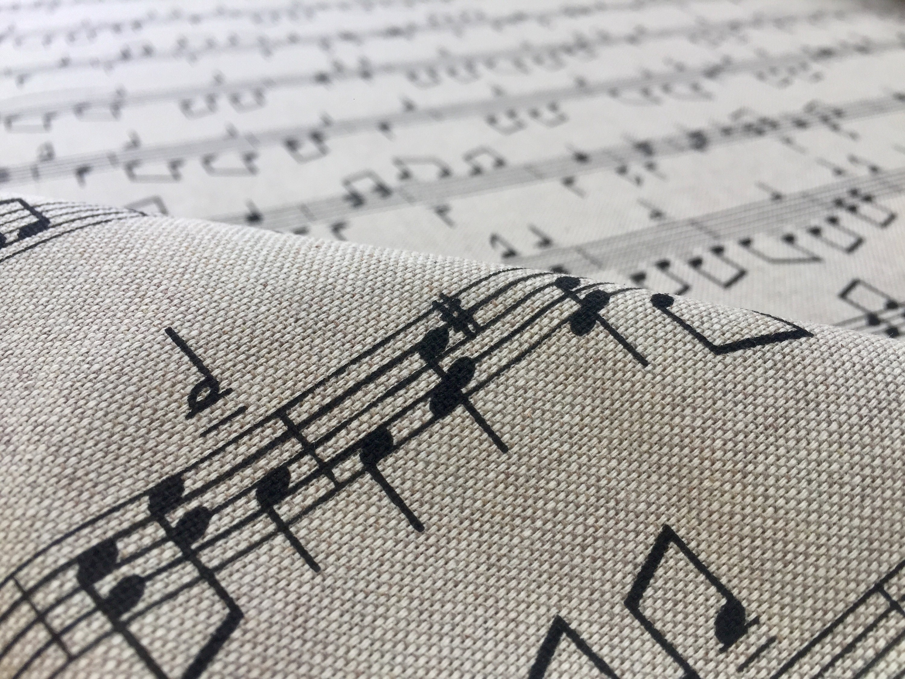 Small Musical Notes Cotton Fabric Music Note Print Material | Etsy