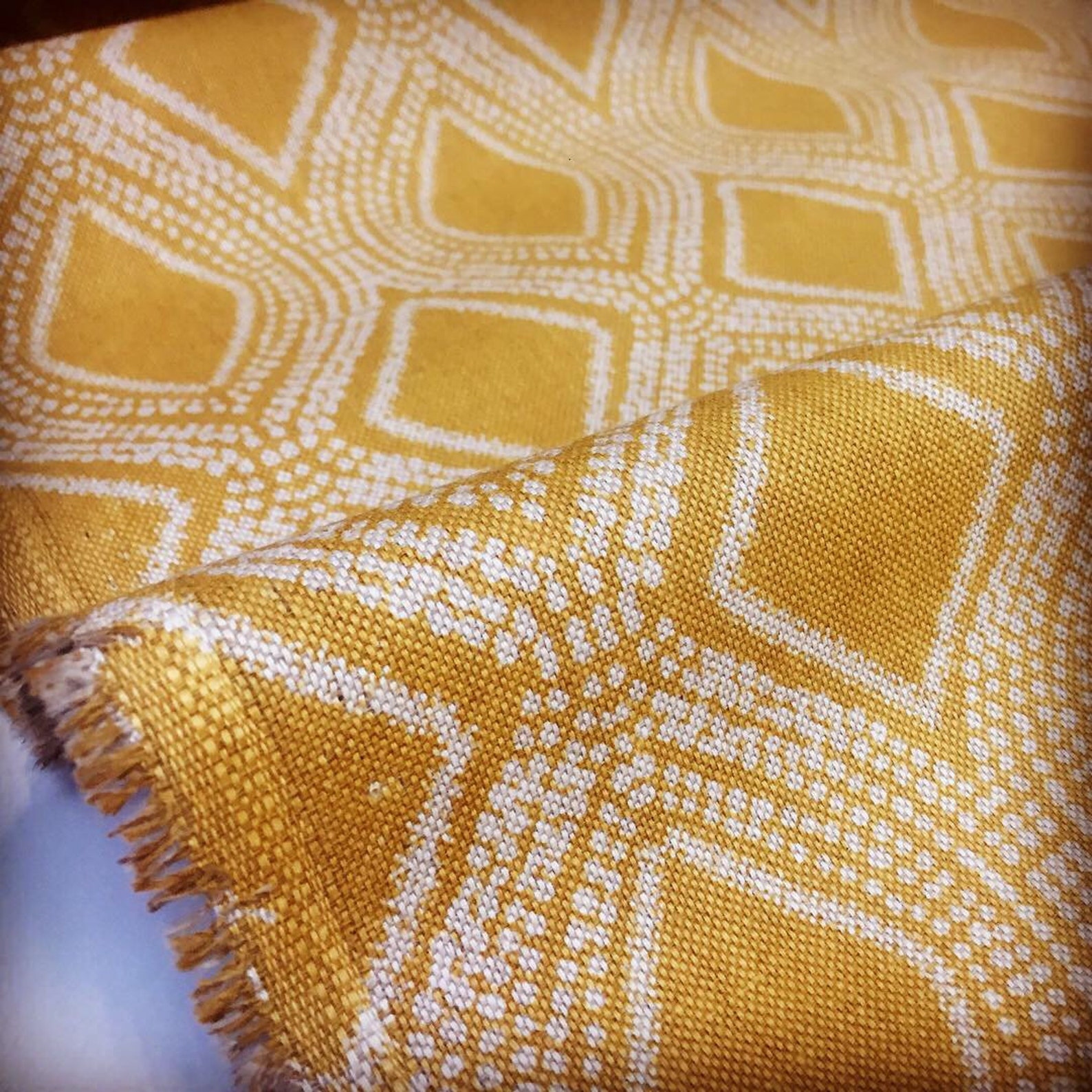 Art Deco Damask Rhombus Diamond Print Fabric Floral Cotton - Etsy