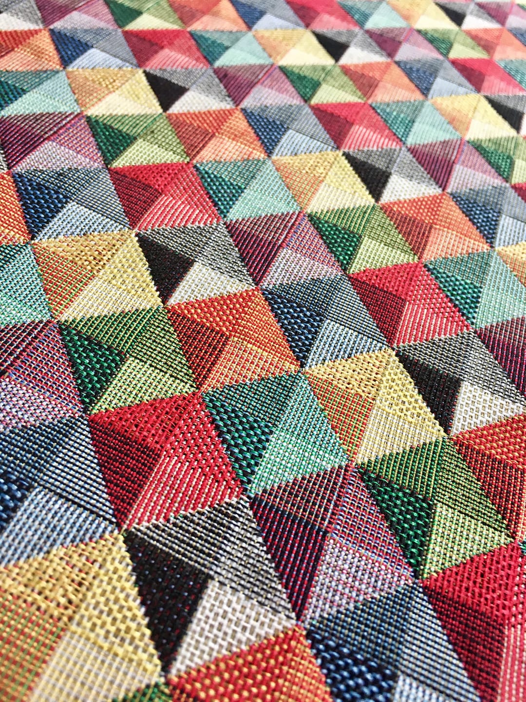 Rhombus Squares Pyramids Woven Big Holland Gobelin Geometric Pattern ...