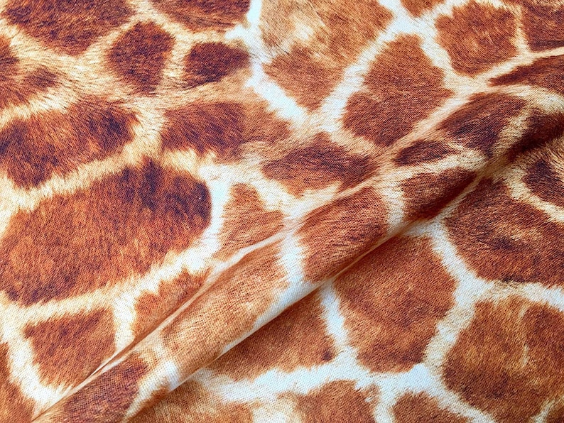 Giraffe Fabric Digital Animal Print Cotton Material - Etsy UK