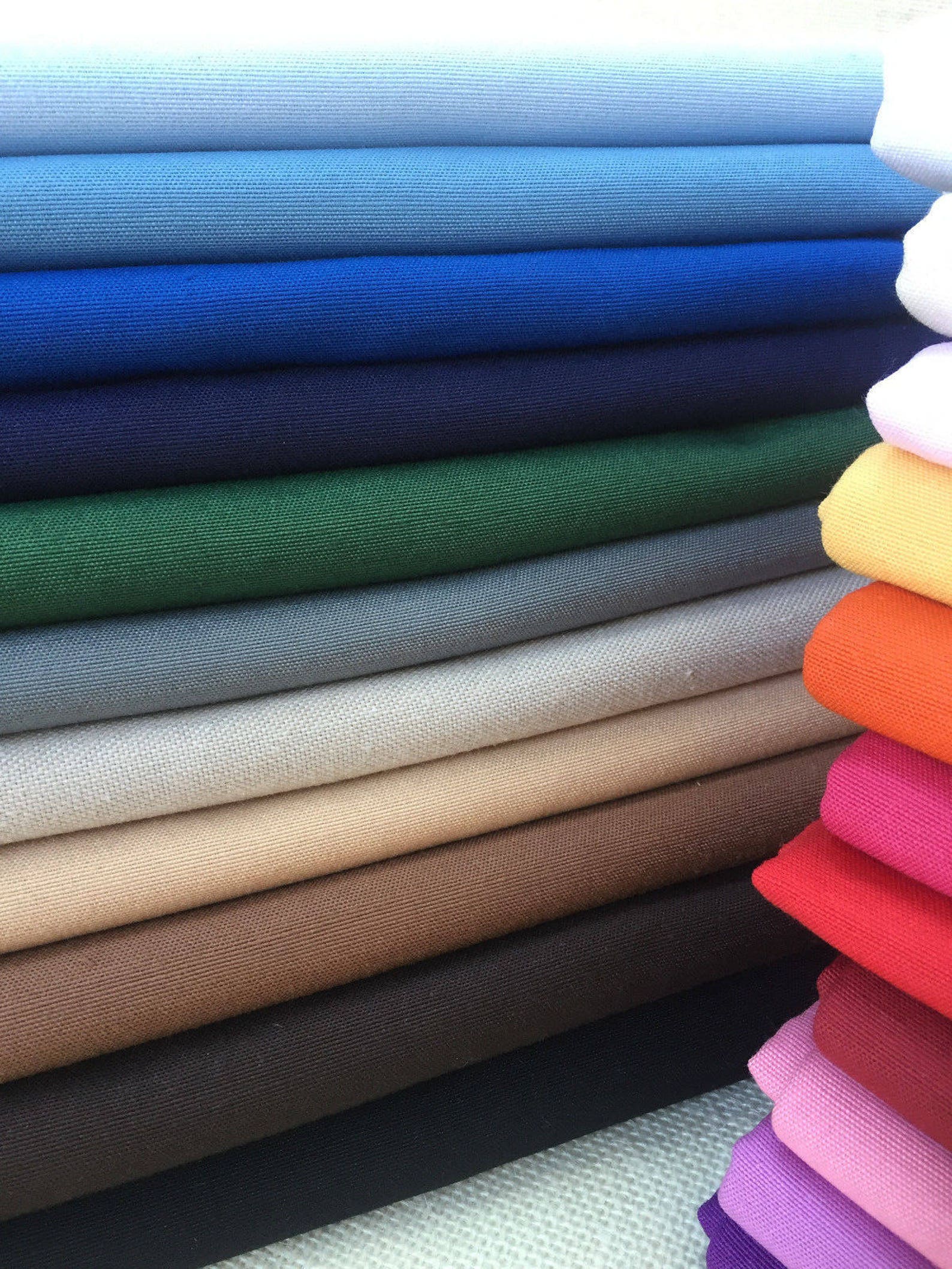 Plain Cotton Ottoman Fabric Material Cotton Mixed Colours - 140cm Wide ...