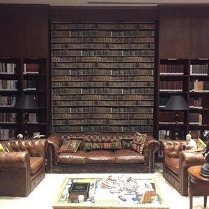 BOOKSHELF BOOK Fabric Curtain Upholstery Cotton Material / Digital ...