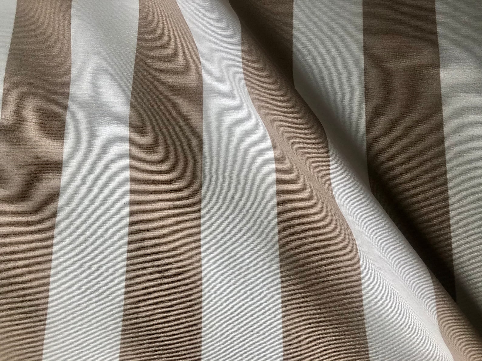 Beige & White Striped Fabric - Sofia Stripes Curtain Tablecloth ...