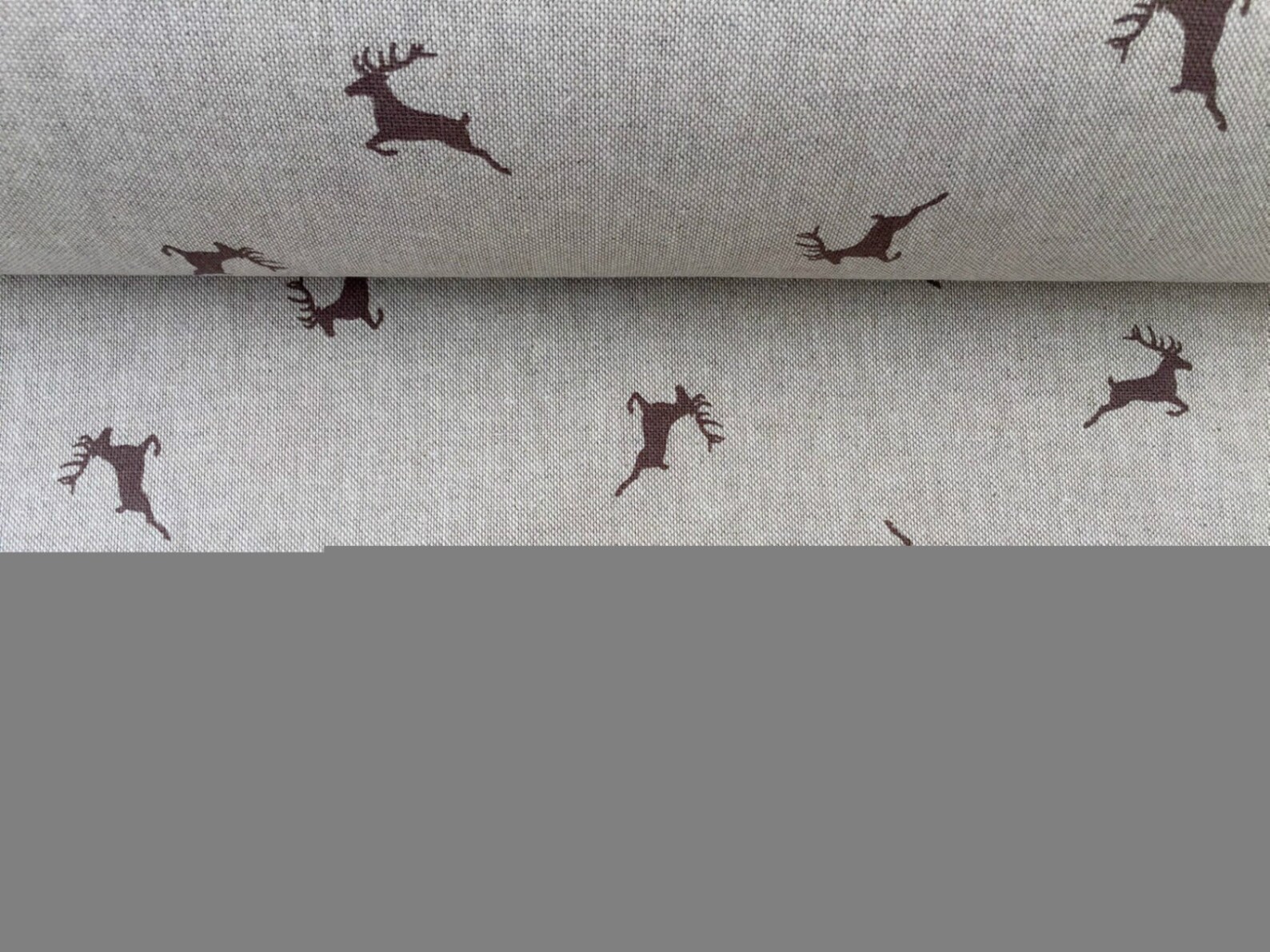 DEER Fabric Curtain Upholstery Cotton Material christmas | Etsy