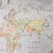 BEIGE WORLD MAP 3 Designer Curtain Upholstery Cotton Fabric Material ...