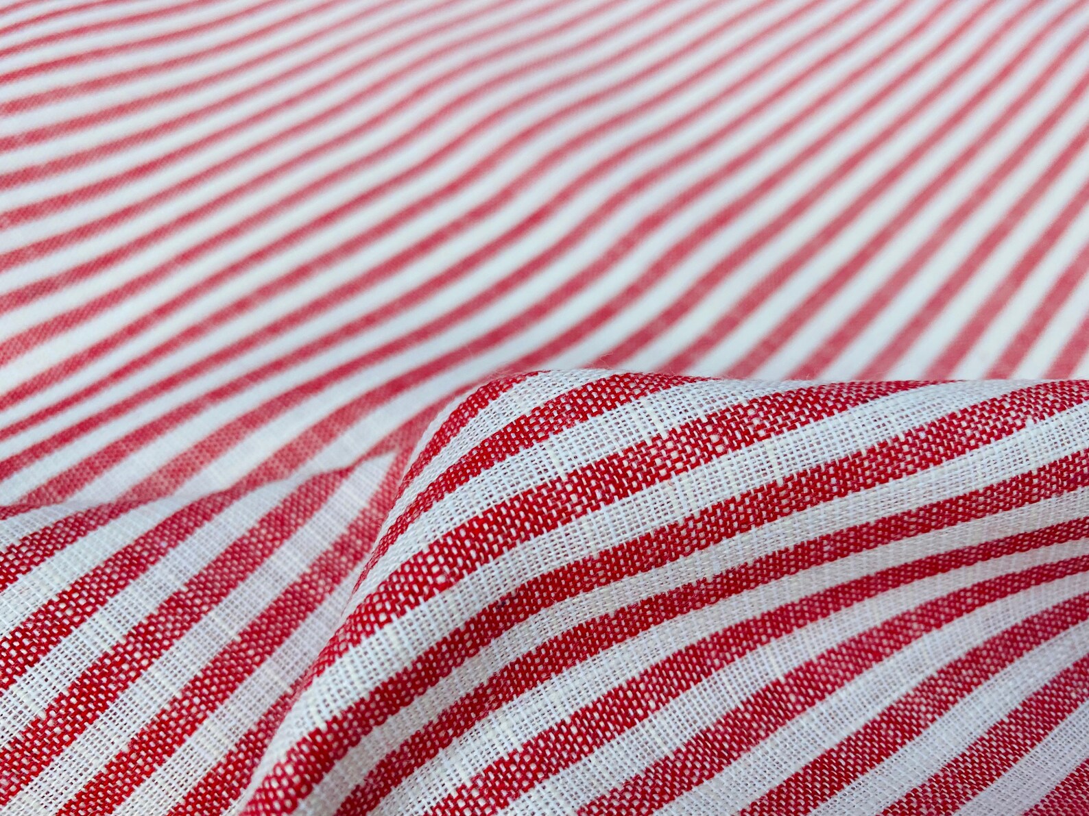 Candy Stripe Linen Fabric Light Cotton Material Cute Striped - Etsy UK