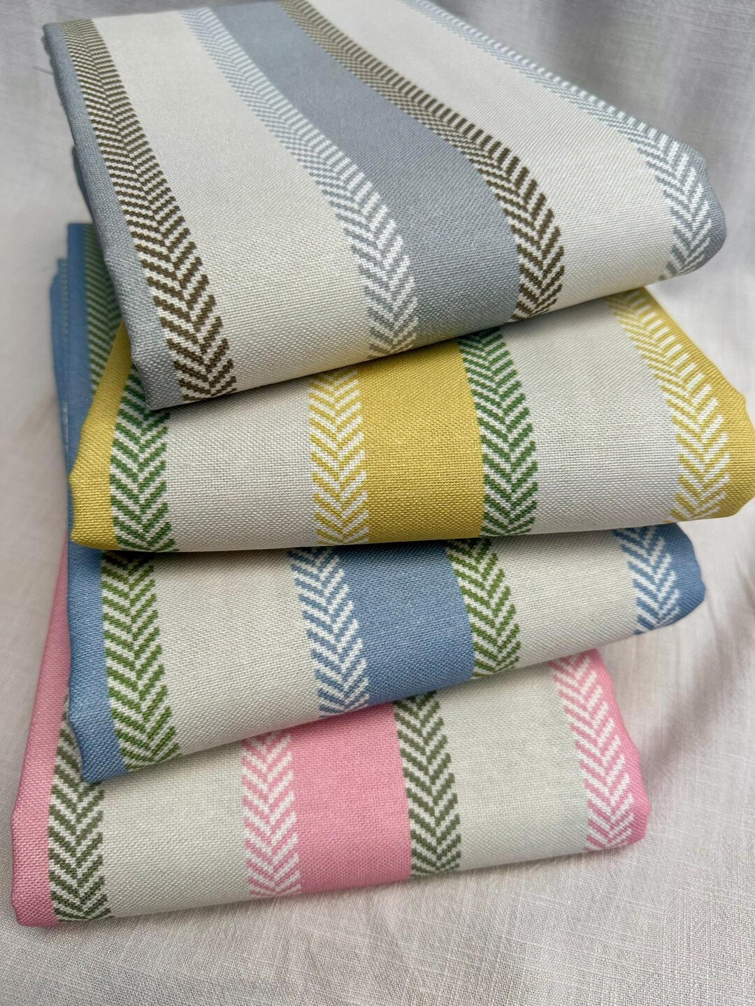 Chevron Stripes Fabric – Herringbone Cream Stripe Design for Home Decor ...