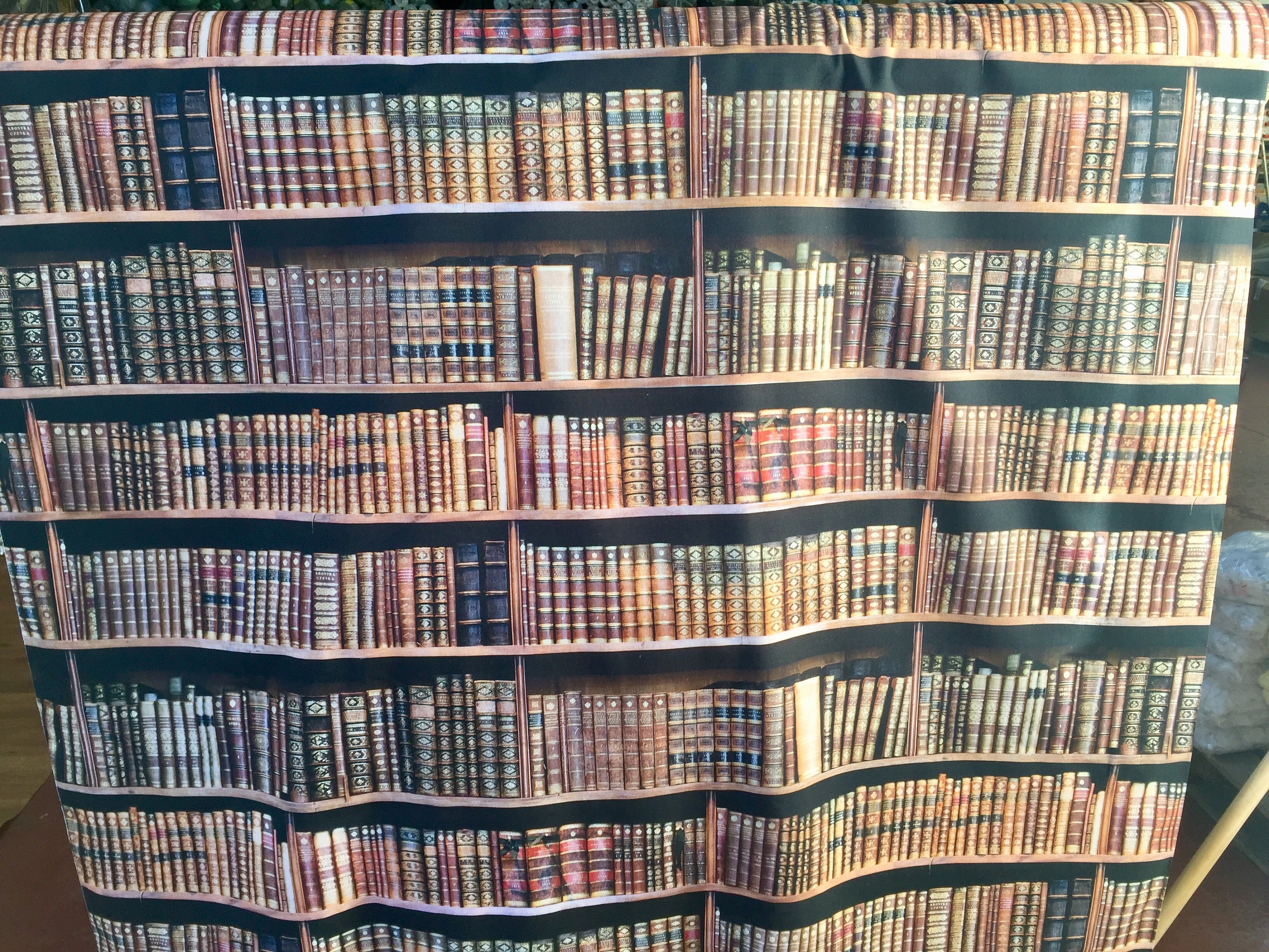 BOOKSHELF BOOK Fabric Curtain Upholstery Cotton Material / | Etsy
