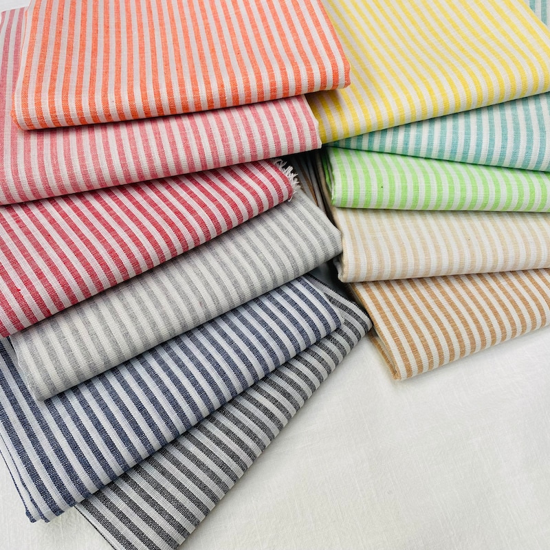 Striped Linen Fabric - Etsy
