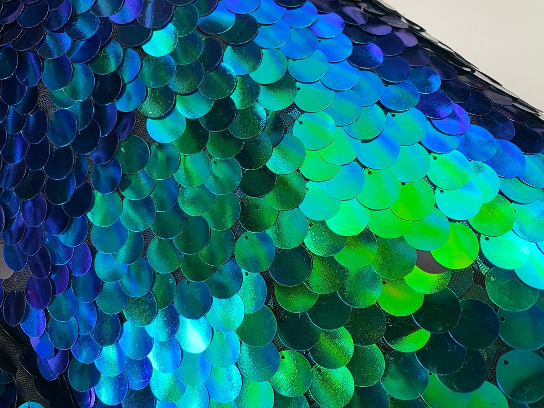 18mm Large Sequin Fabric Glitter Material 2 Way Stretch Backdrop Dress ...