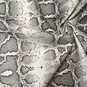 GREY Digital Snake Skin Print Fabric Animal Python Cotton Home Decor ...