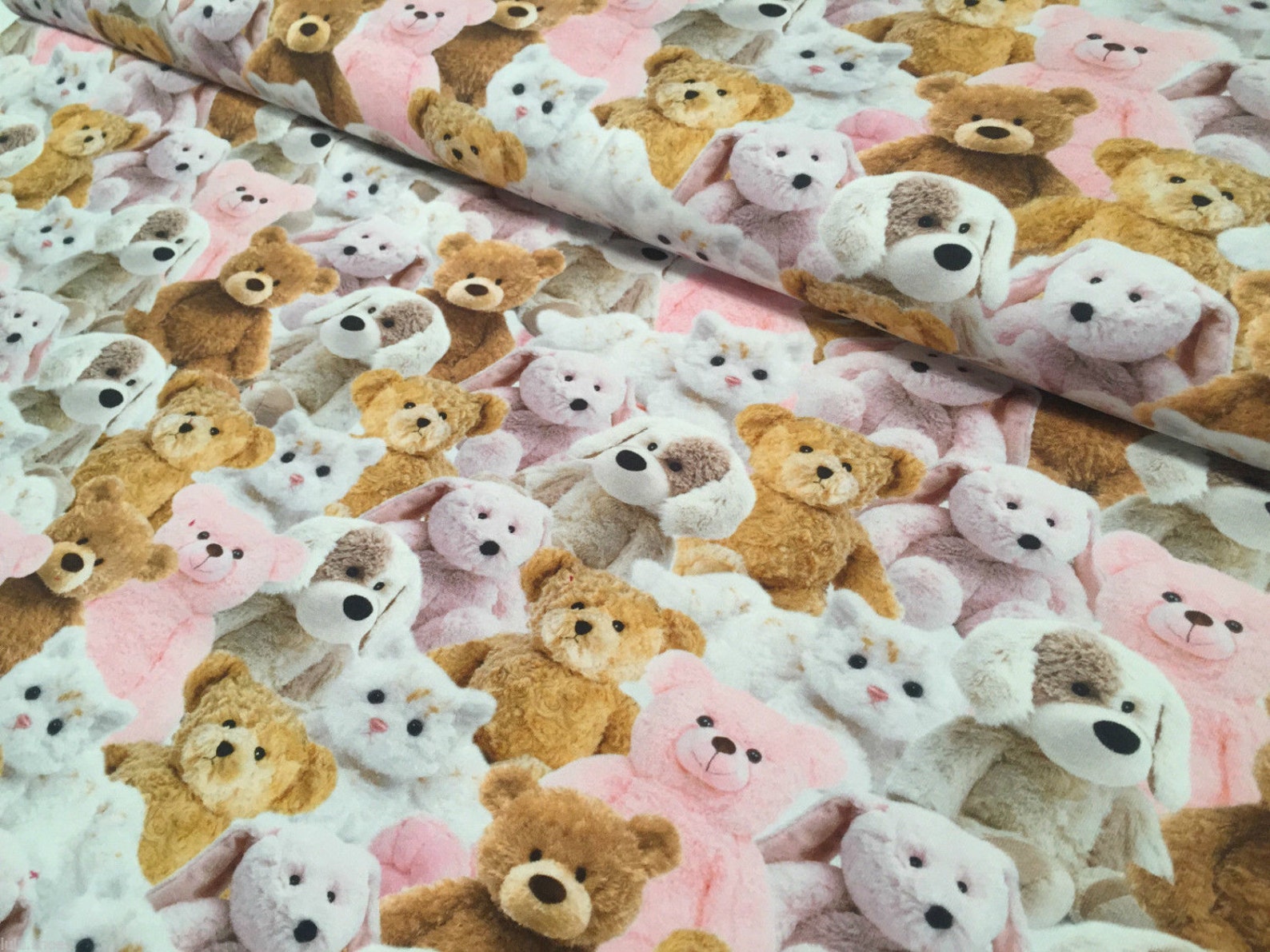 SALE - Sweet Teddy Bear Fabric Plush Toys Cats Bears Dogs - Stretch ...