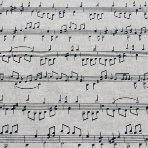 Small Musical Notes Cotton Fabric Music Note Print Material - Home ...
