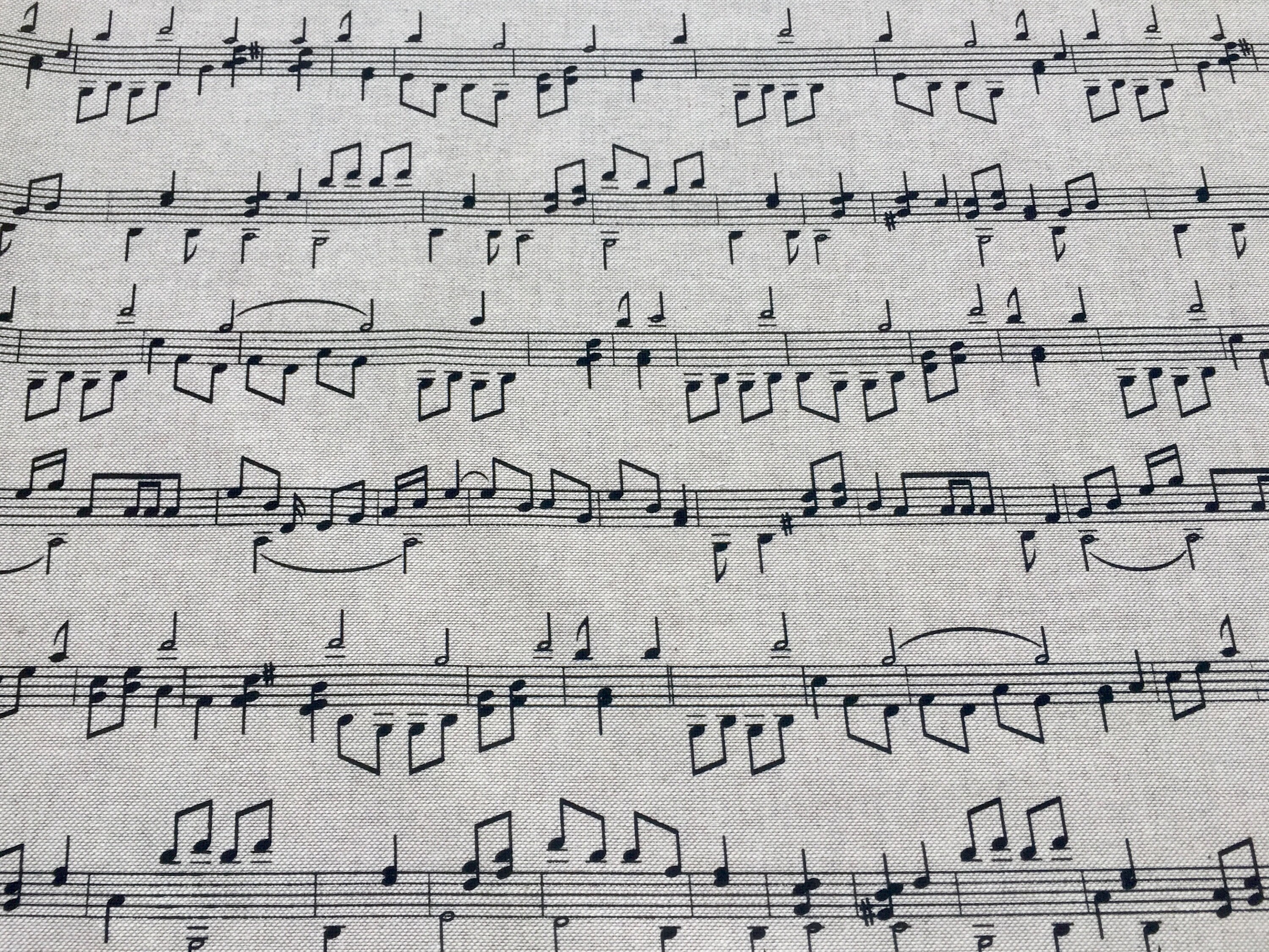 Small Musical Notes Cotton Fabric Music Note Print Material - Home ...
