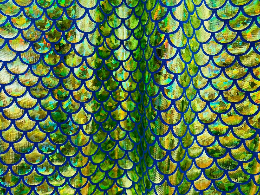 Mermaid Scale Fabric Fish Tale Foil Iridescent Stretch Spandex Material ...