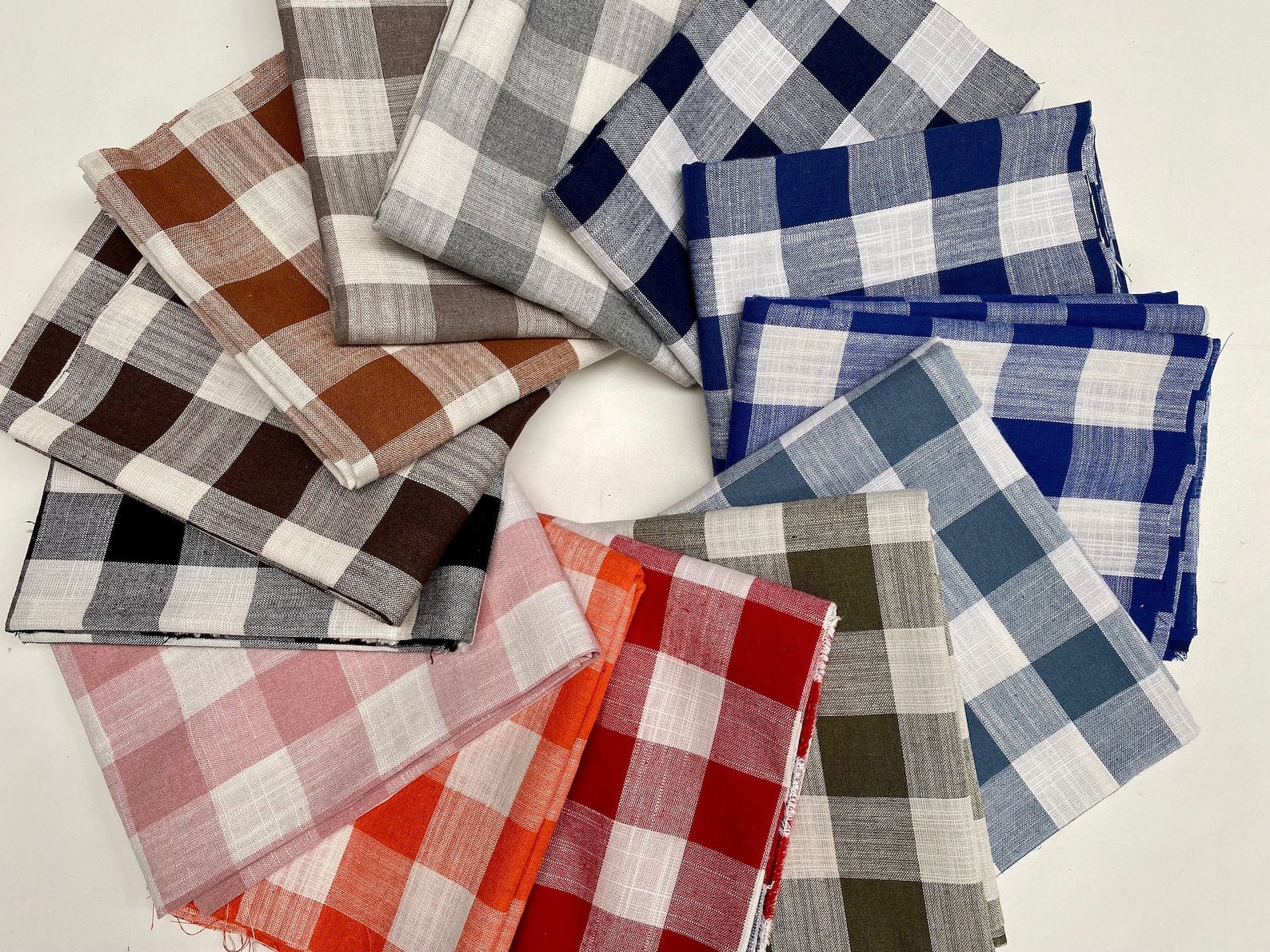 Gingham Linen Checked Linen Fabric Plaid Material Buffalo Check Cotton ...