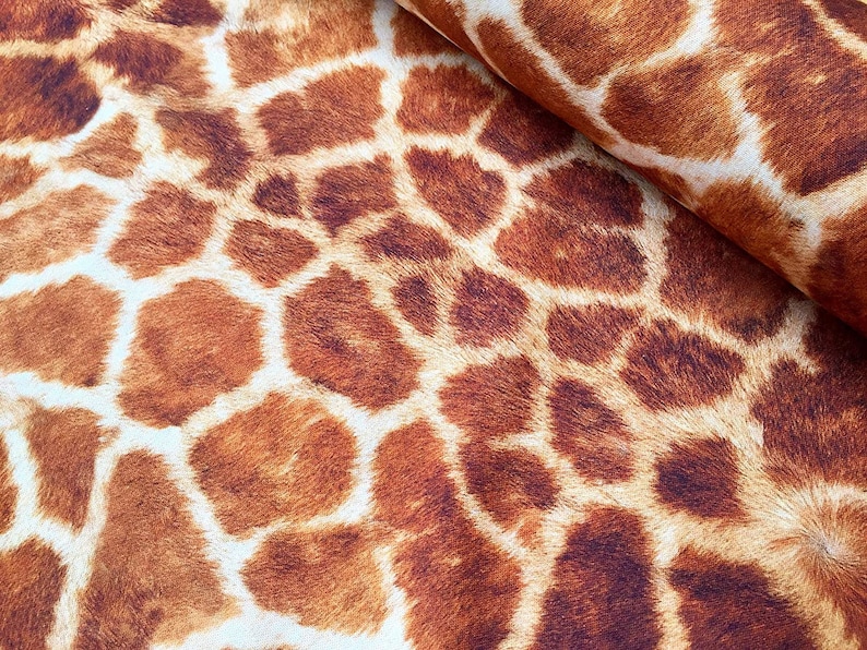 Giraffe Fabric Digital Animal Print Cotton Material - Etsy UK