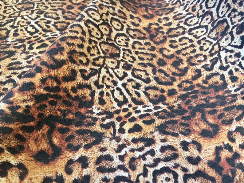 PANTHER LEOPARD Print Cotton Fabric Material animal print | Etsy