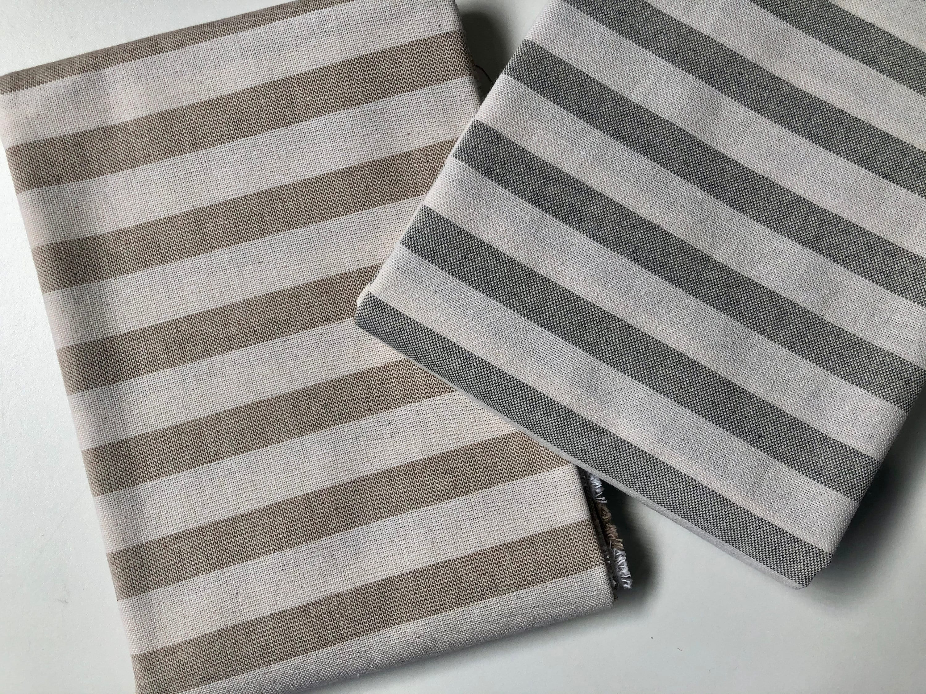 Linen Look STRIPES Culla Fabric Furnishing Curtain Upholstery ...