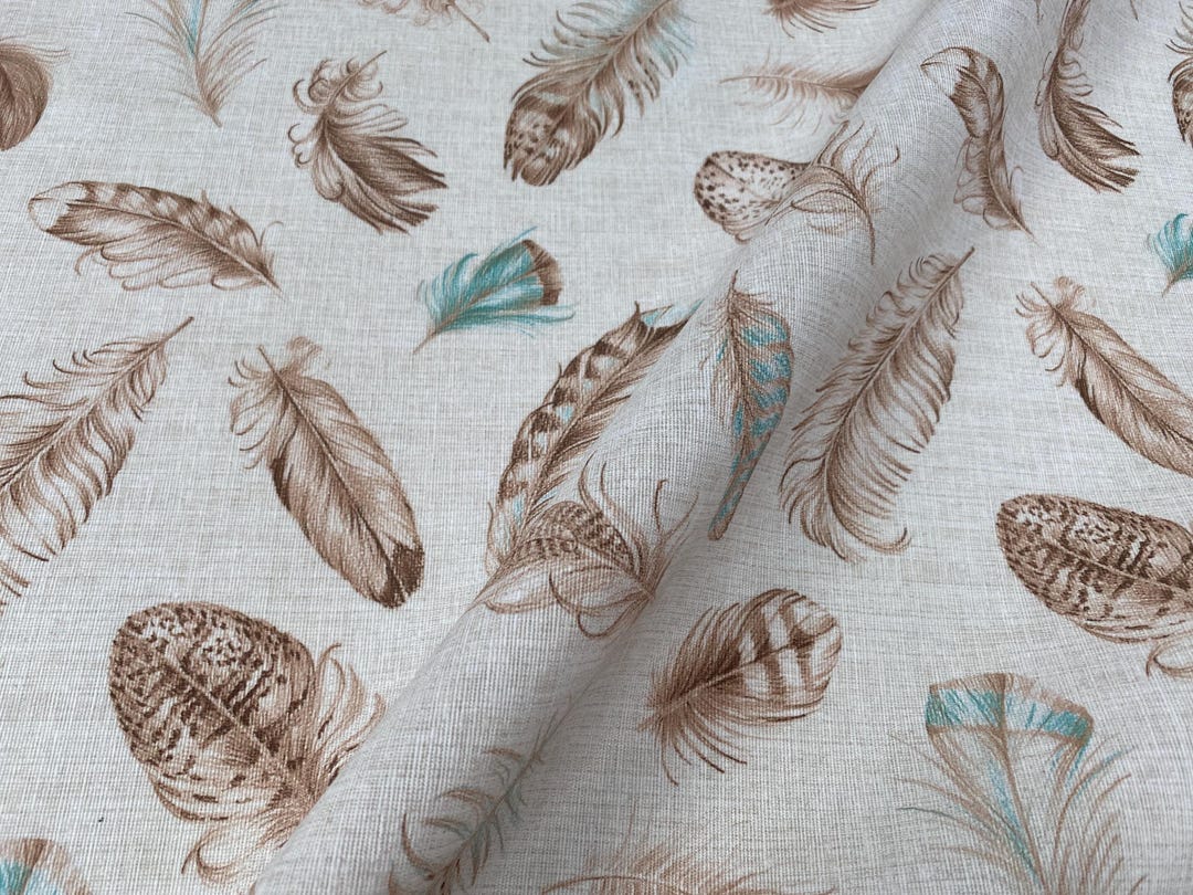 Feathers Fabric Falling Wing Feather Canvas - Curtains, Upholstery ...