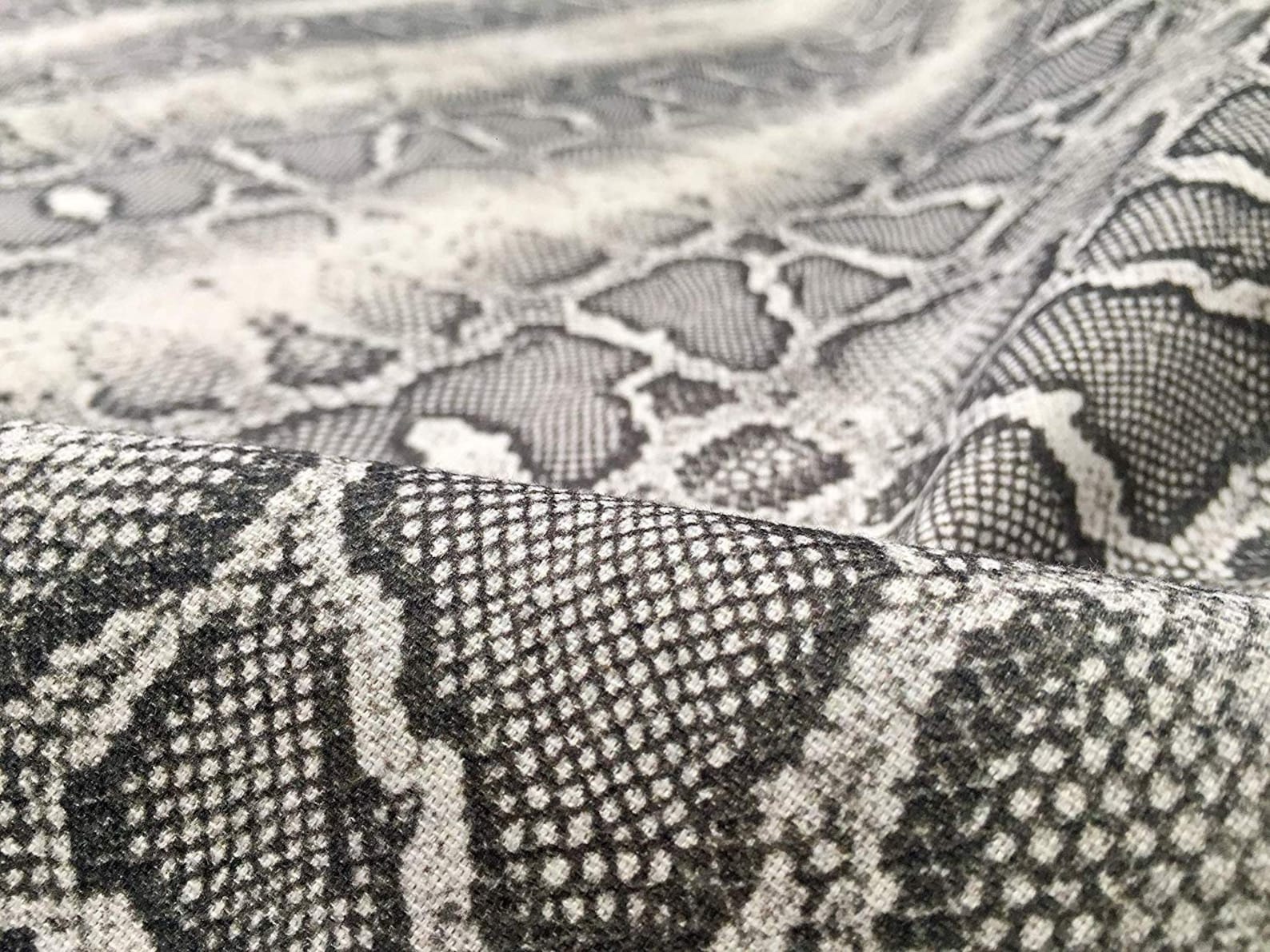 GREY Digital Snake Skin Print Fabric Animal Python Cotton Home Decor ...