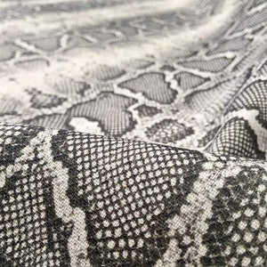 GREY Digital Snake Skin Print Fabric Animal Python Cotton Home Decor ...