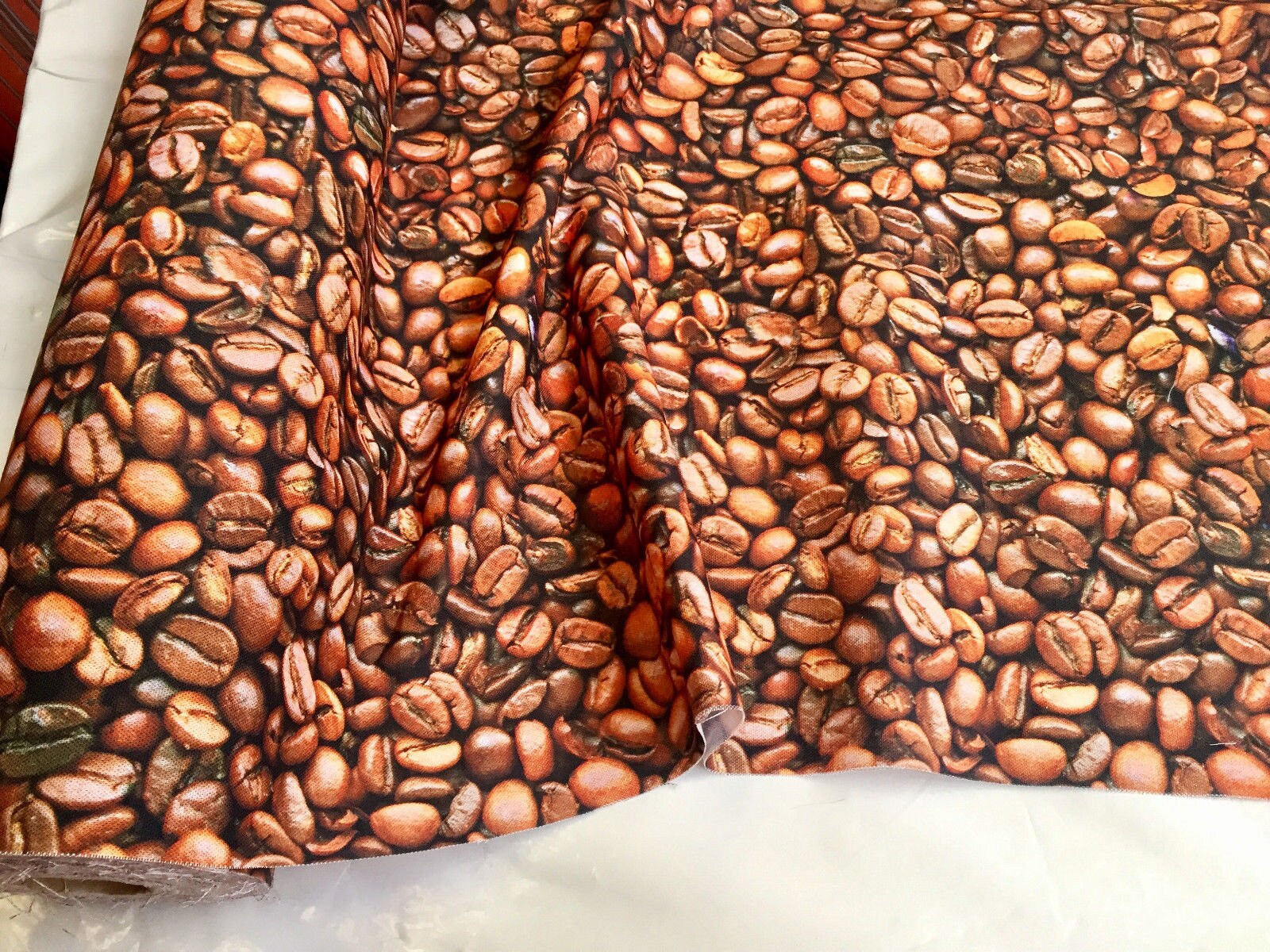 COFFEE BEANS Bean Cafe Cotton Fabric Curtain Upholstery | Etsy