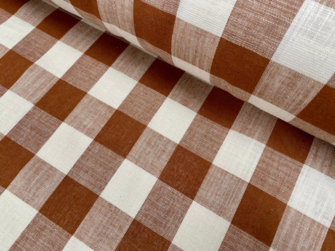 Gingham Linen Checked Linen Fabric Plaid Material Buffalo Check Cotton ...