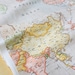 BEIGE WORLD MAP 3 Designer Curtain Upholstery Cotton Fabric Material ...
