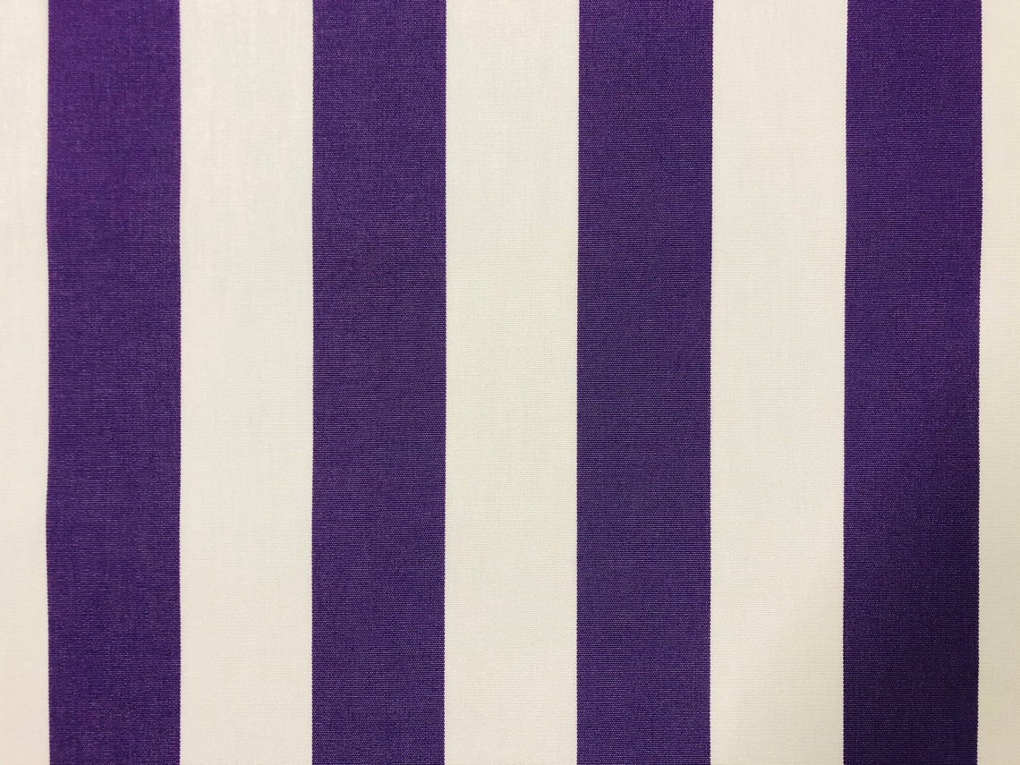 Purple & White Striped DRALON Outdoor Fabric Acrylic Teflon Waterproof ...