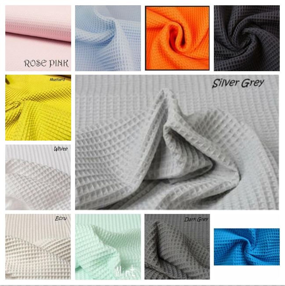 Cotton WAFFLE Pique Honeycombe Fabric Material 150cm Wide - Etsy