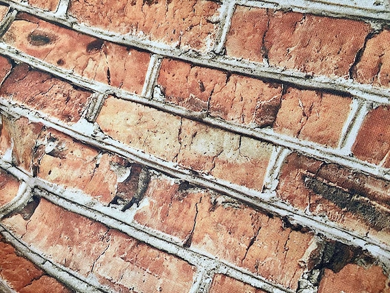 DIGI BRICK WALL Effect Cotton Fabric Red Bricks Stone Wall | Etsy