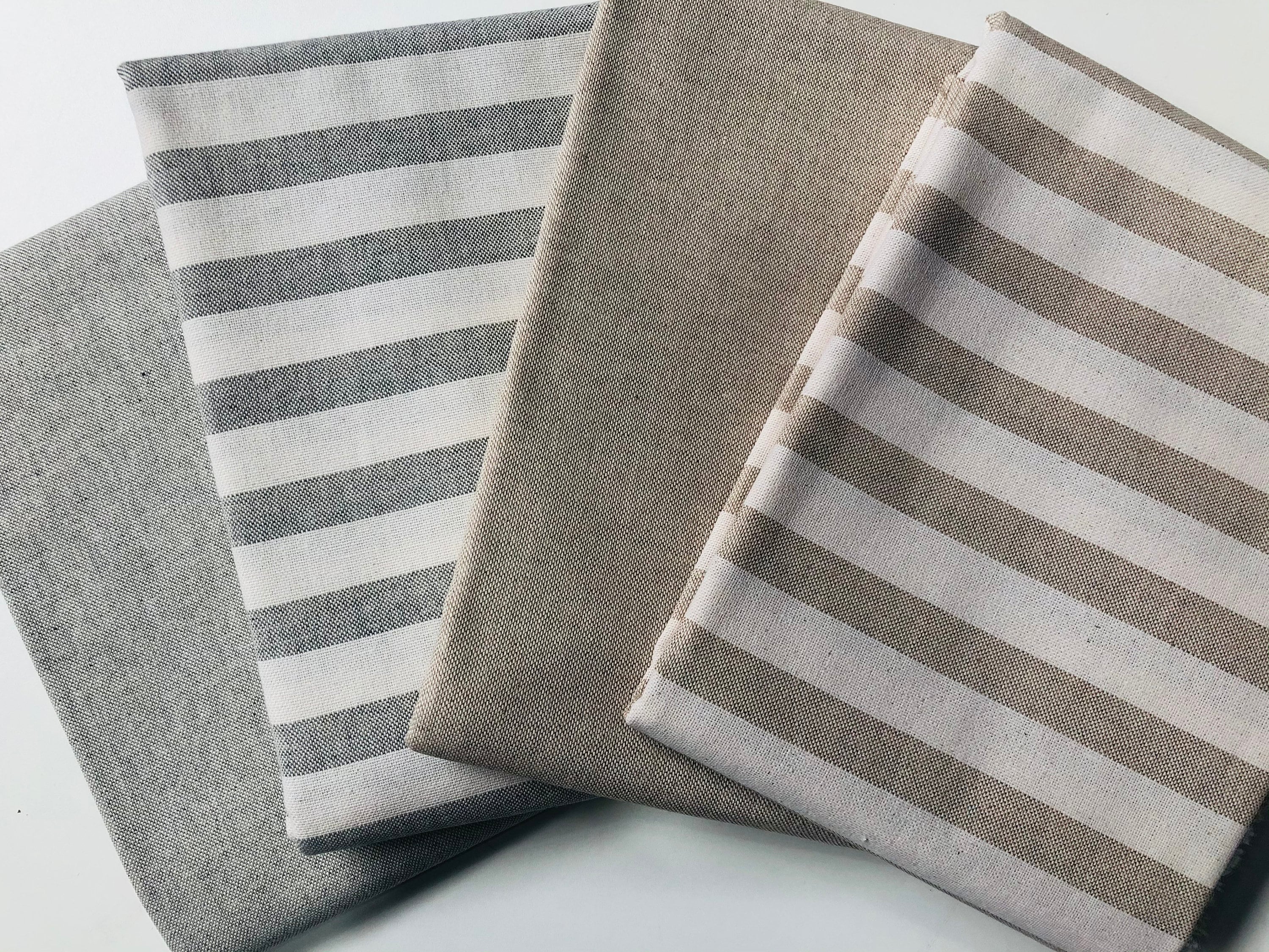 Linen Look STRIPES Culla Fabric Furnishing Curtain Upholstery ...