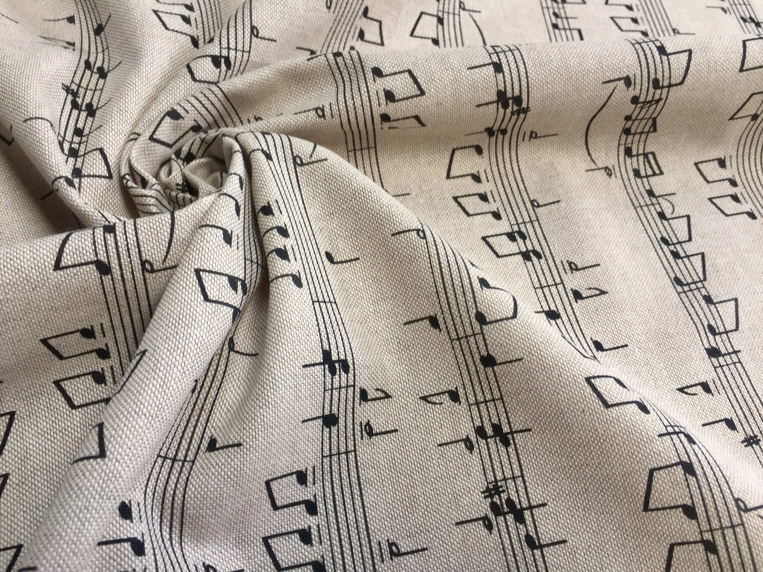 Small Musical Notes Cotton Fabric Music Note Print Material | Etsy Canada