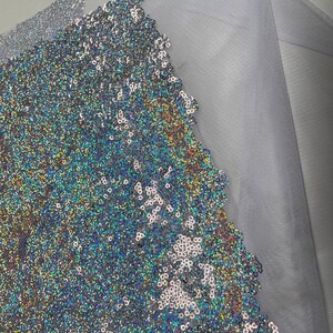 3mm Mini Sequins Fabric Material - 1 Way Stretch - 130cm or 51" Wide ...