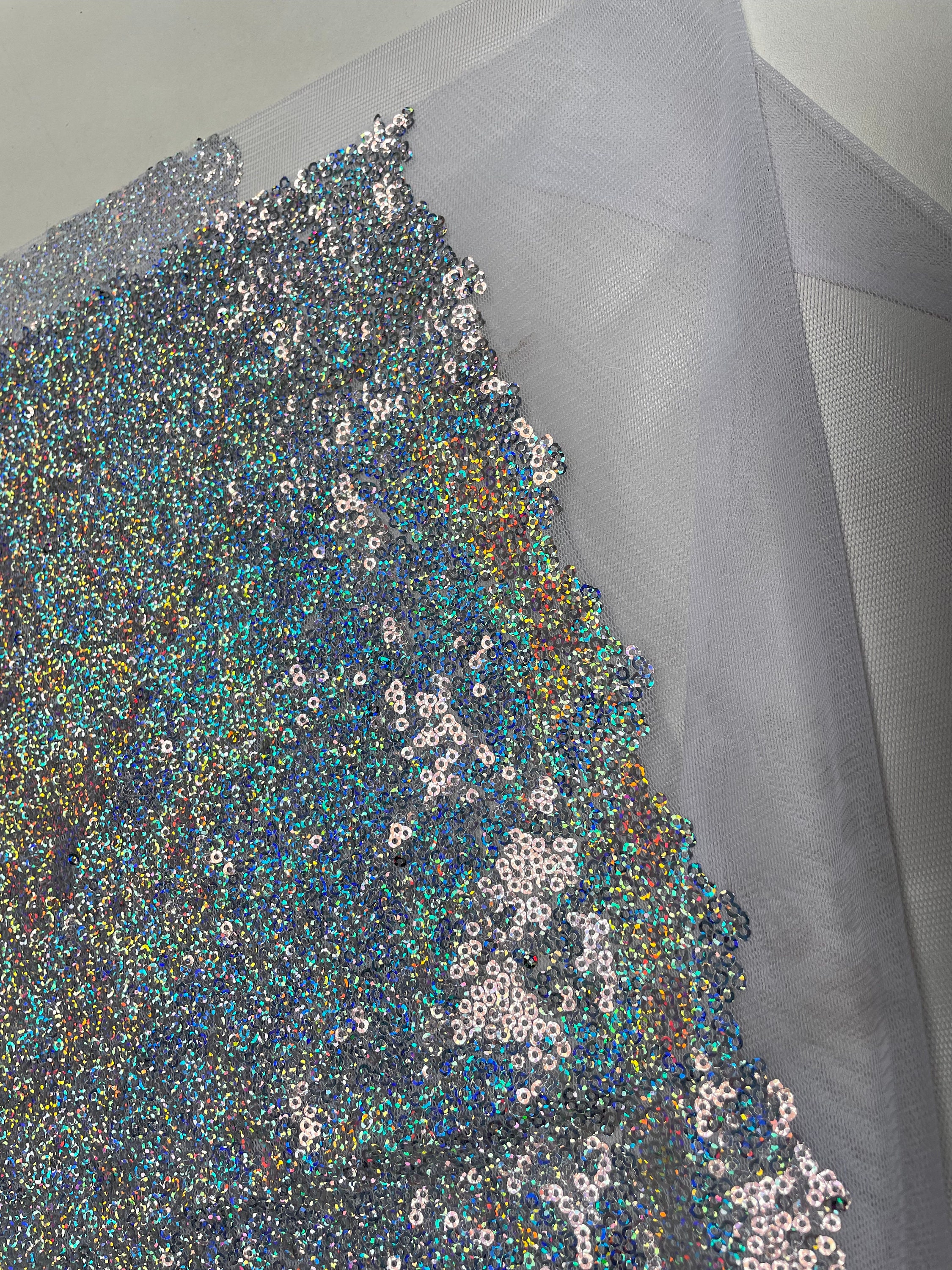 3mm Mini Sequins Fabric Material - 1 Way Stretch - 130cm or 51" Wide ...