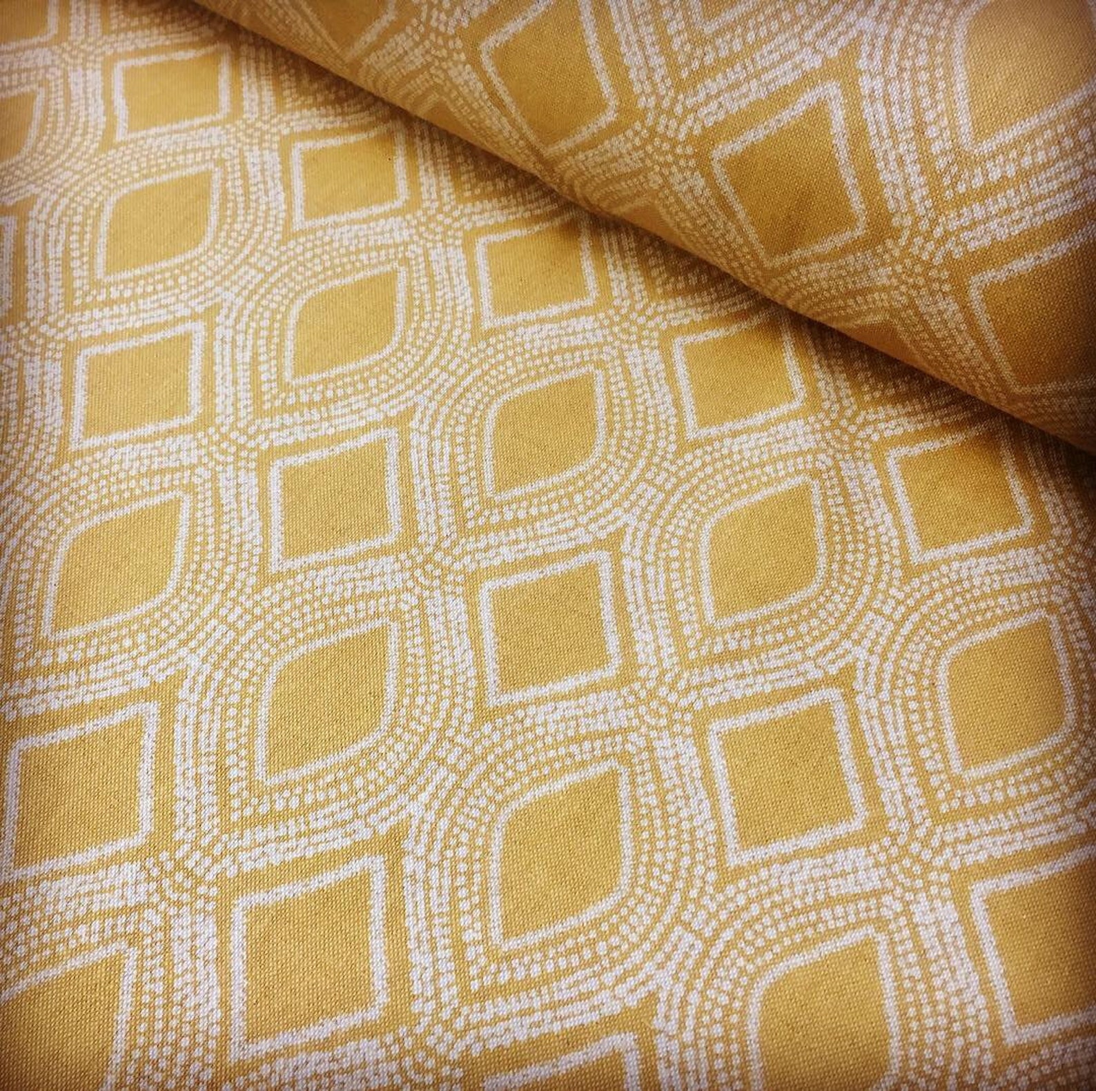 Art Deco Damask Rhombus Diamond Print Fabric Floral Cotton - Etsy
