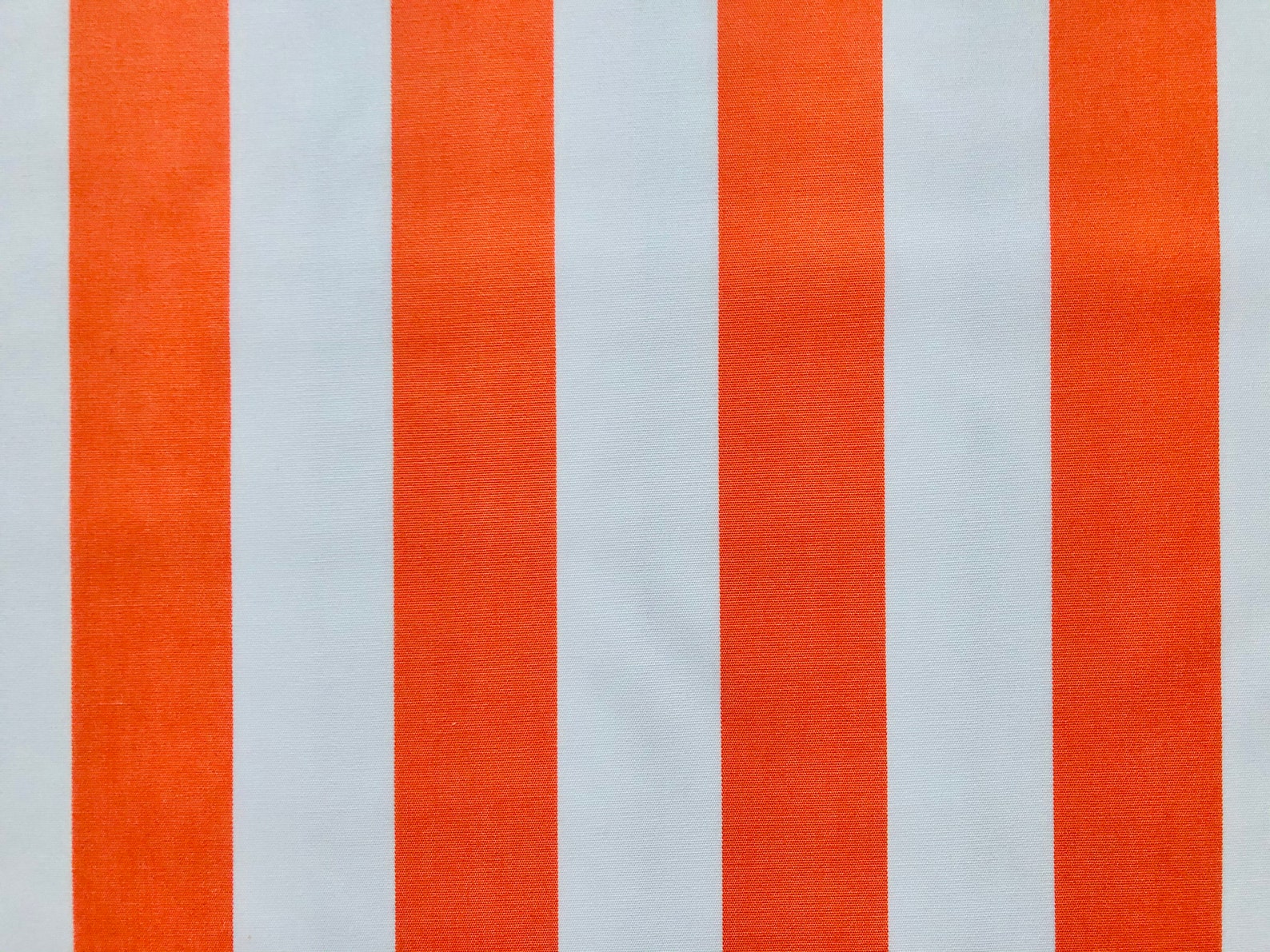 Orange & White Striped DRALON Outdoor Fabric Acrylic Teflon Waterproof ...