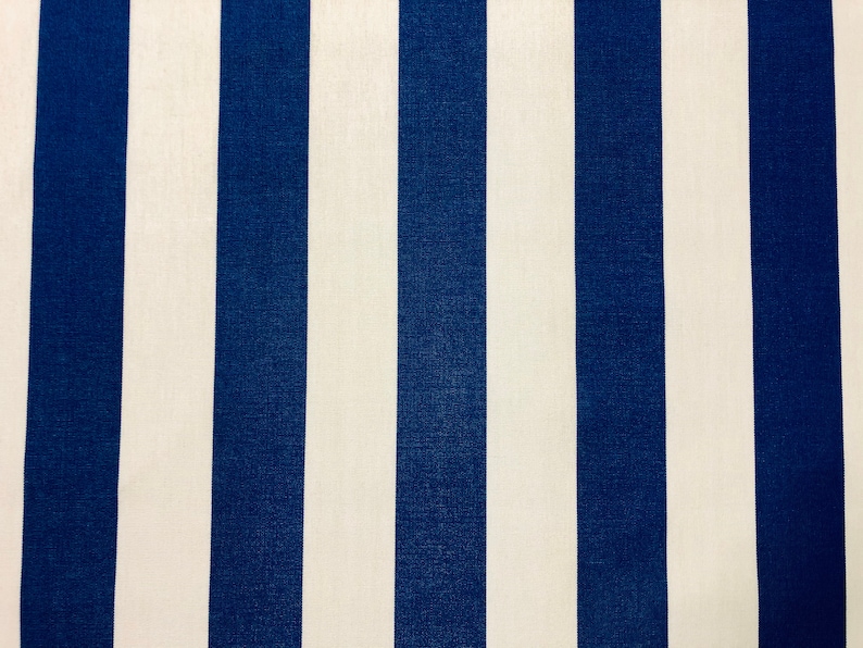Royal Blue & White Striped DRALON Outdoor Fabric Acrylic Teflon ...