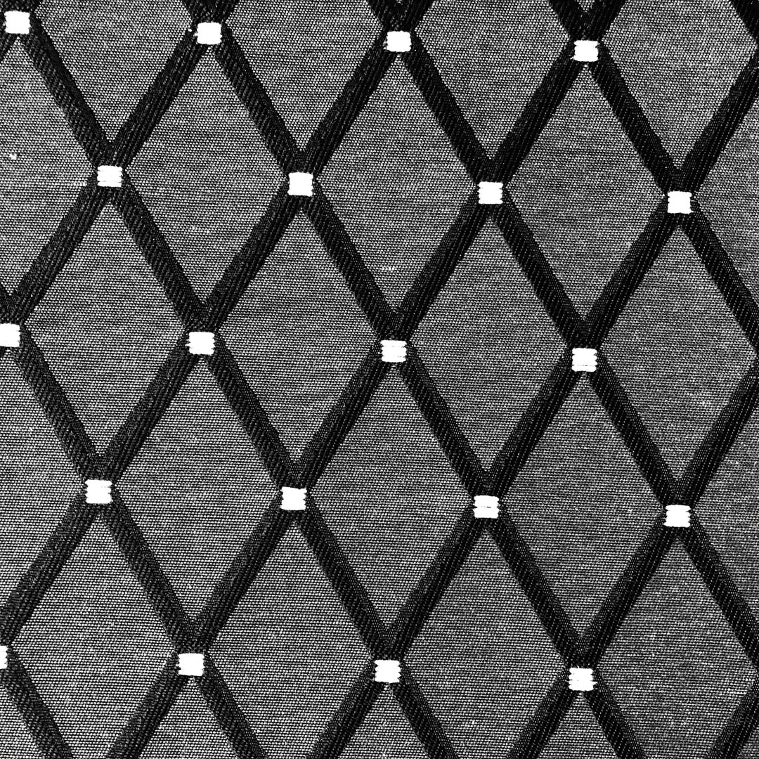 Linen Look Embroidered Rhombus Culla Fabric Furnishing Curtain ...