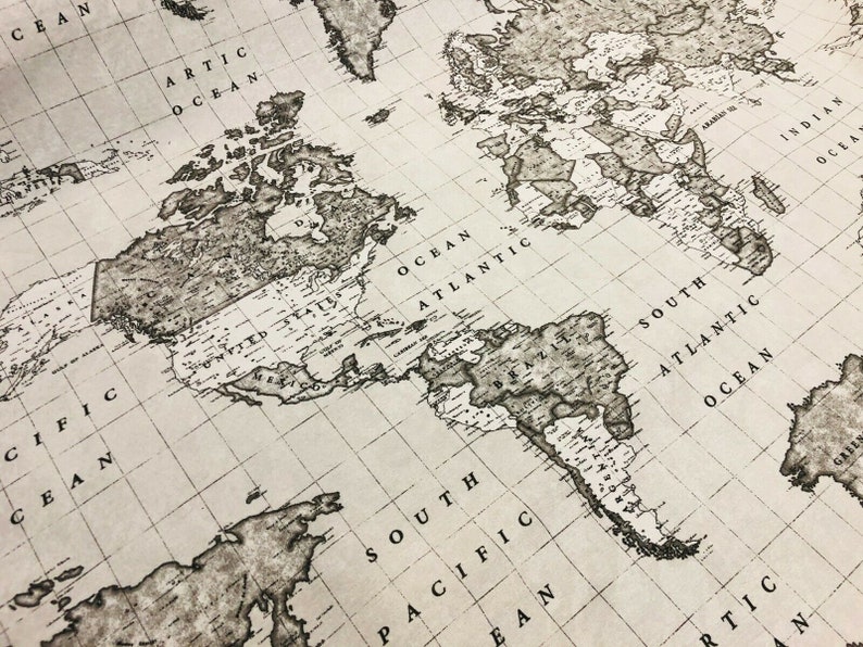 Teflon Waterproof World Map Tablecloth PU Coated Outdoor - Etsy UK
