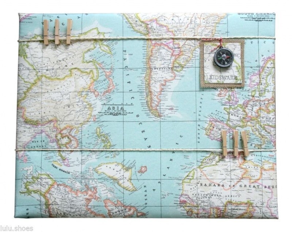 WORLD MAP 2 Designer Cotton Fabric Material Retro Map Canvas - Etsy UK