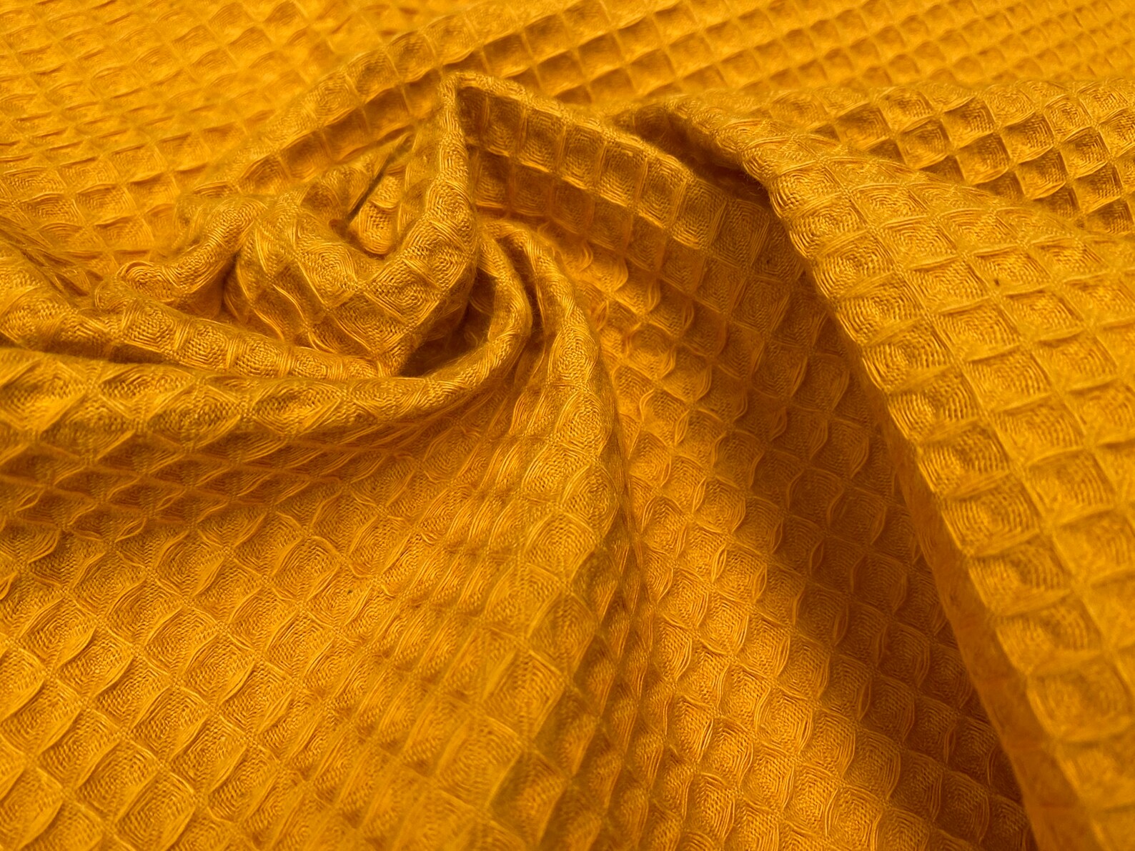 Cotton WAFFLE Pique Honeycombe Fabric Material - Bathrobe, Gown, Towel ...