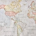 BEIGE WORLD MAP 3 Designer Curtain Upholstery Cotton Fabric Material ...
