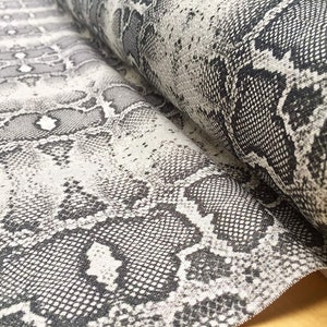 GREY Digital Snake Skin Print Fabric Animal Python Cotton Home Decor ...