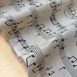 Small Musical Notes Cotton Fabric Music Note Print Material - Home ...
